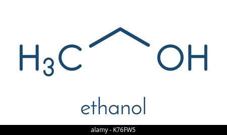 Alcohol (ethanol, ethyl alcohol) molecule, chemical structure Stock ...