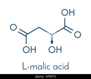 Malic acid molecular structure. Malic acid skeletal chemical formula ...