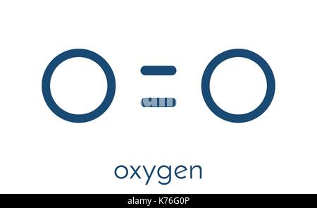 Elemental oxygen (O2) molecule. Skeletal formula Stock Vector Image ...