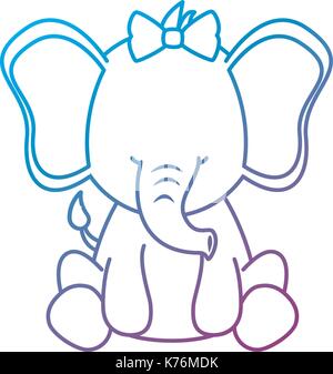 cute female elephant character icon vector illustration design Stock ...