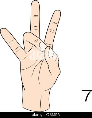 Sign language,Number 1 Stock Vector Image & Art - Alamy