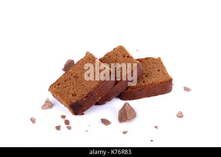 sliced bar cake chocolate slice slices in white Stock Photo - Alamy