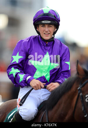 Jockey Josephine Gordon on Alba Power after the Weatherbys Racing Bank ...