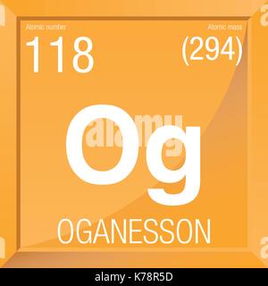 Oganesson symbol. Element number 118 of the Periodic Table of the ...