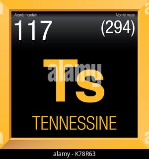 Tennessine symbol. Element number 117 of the Periodic Table of the ...