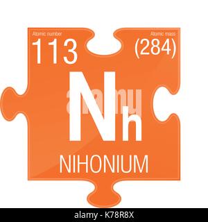 Nihonium symbol. Element number 113 of the Periodic Table of the ...
