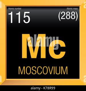 Moscovium symbol. Element number 115 of the Periodic Table of the ...