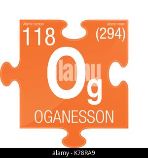 Oganesson symbol. Element number 118 of the Periodic Table of the ...