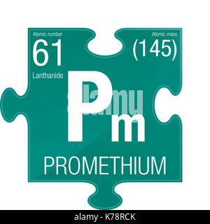 Promethium symbol. Element number 61 of the Periodic Table of the ...