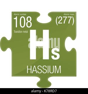 Hassium symbol. Element number 108 of the Periodic Table of the ...
