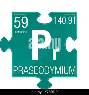 Praseodymium symbol. Element number 59 of the Periodic Table of the ...
