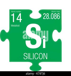 Silicon symbol. Element number 14 of the Periodic Table of the Elements ...