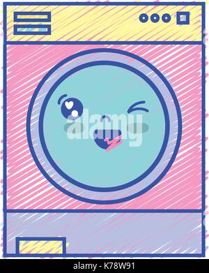 kawaii cute funny washing machine Stock Vector Image & Art - Alamy