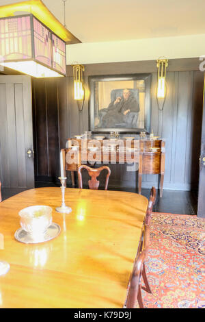The dining room in The Hill house designed by Charles Rennie Mackintosh ...