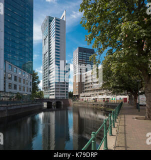 Rotterdam cityscape with canal and skyscraper Stock Photo - Alamy