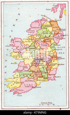 Vintage map of Galway Stock Photo - Alamy