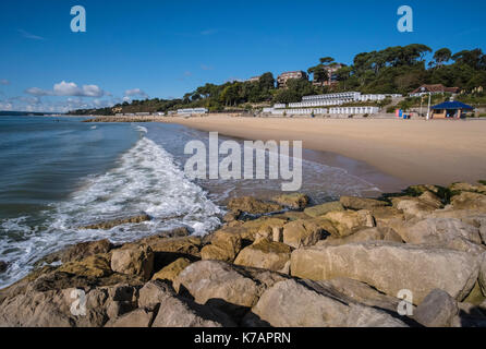 Beach huts at Canford cliffs near Sandbanks Dorset Stock Photo - Alamy