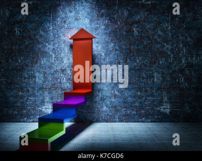 3d rendering of increasing bar garph Stock Photo - Alamy