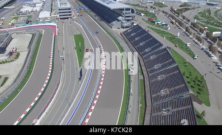 The formula 1 track in Sochi, the Olympic village in Sochi. Building ...