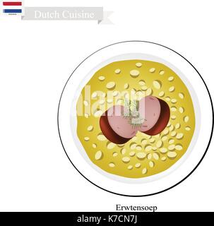 Dutch Cuisine, Illustration of Traditional Erwtensoep, Snert or Split ...