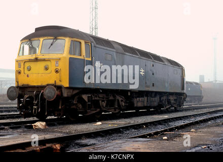 Two class 47 locomotives in EWS livery stabeld at Eastleigh Depot ...