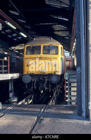 Class 47 locomotive inside Stratford Depot in East London in the 1980's ...