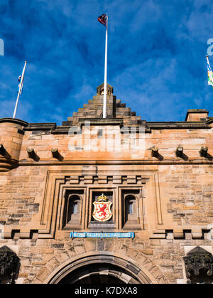 Scotland, Edinburgh, Edinburgh Castle, Coat of Arms in the Royal Palace ...