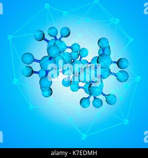 Blue molecules, illustration Stock Photo - Alamy