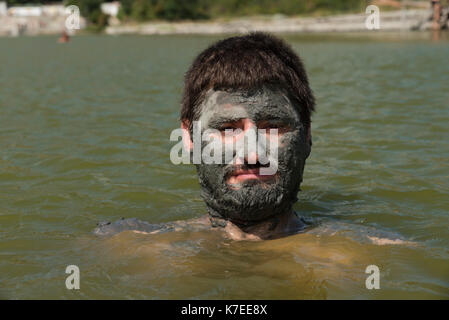Mud Bath Lake Cure Spa Resort Man Wet Stock Photo: 159514451 - Alamy