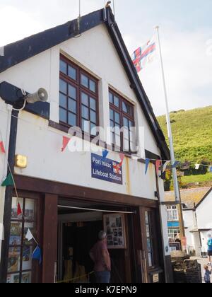The RNLI Lifeboat Building and Interior at Port Isaac, Cornwall in ...