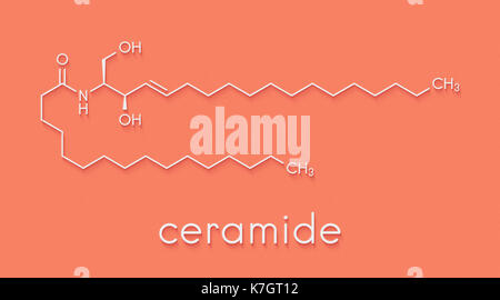 Ceramide cell membrane lipid molecule. Stylized skeletal formula ...