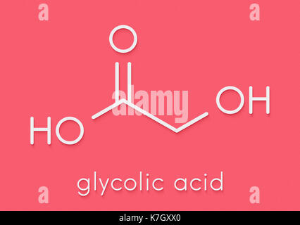 Glycolic acid (hydroacetic acid) molecule. Skeletal formula Stock Photo ...