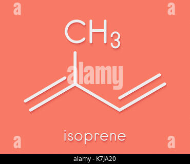 Chemical structure of isoprene, rubber (polyisoprene) building block ...