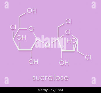 Sucralose artificial sweetener molecule. Used as sugar substitute ...