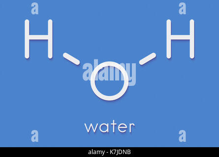 Water (H2O) molecule. Skeletal formula Stock Photo - Alamy