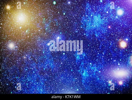 Panoramic looking into deep space. Dark night sky full of stars. The ...