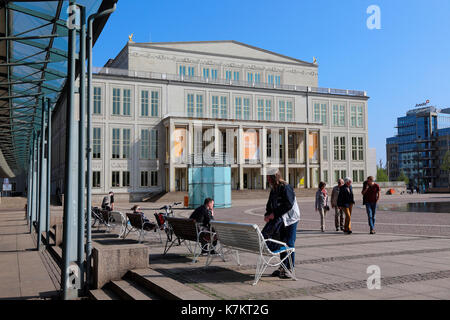 Leipzig Augustus square Opera Stock Photo - Alamy