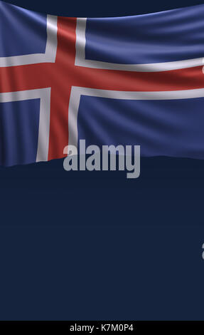 Flag Iceland Colors, Icelandic 3D Flag (3D Render Stock Photo - Alamy