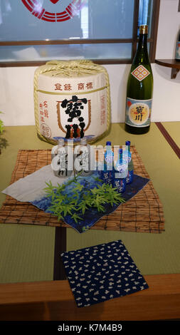 Traditional Japanese Sake store display in Gion, Kyoto Japan Stock ...