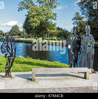Sculptures of local heros on Canal Street near Lock Sixteen at the ...