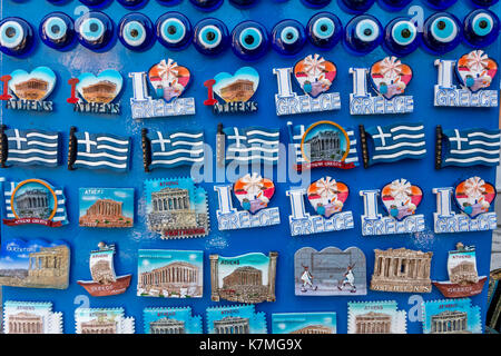 Fridge magnets and other souvenirs in Athens, Greece Stock Photo - Alamy
