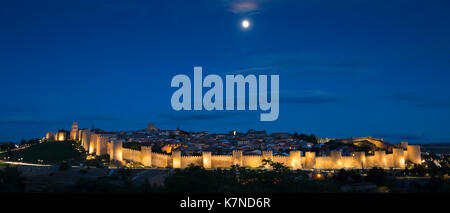 Famous old town of Avila with Extra-Muros churches and medieval city ...
