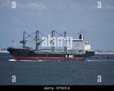 This image shows the Blue Master II, a ship leaving the Port of ...