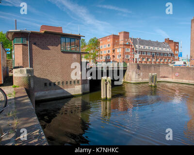 The image depicts a canal lock located on the Windsor Locks Canal State ...