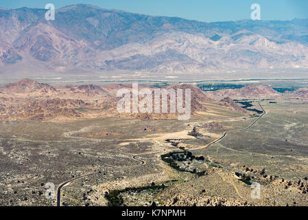 Aerial of desert landscape in Owens Valley California USA Stock Photo ...