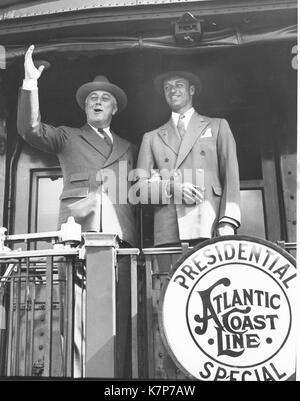 President Franklin D. Roosevelt is aboard a train in Jacksonville ...