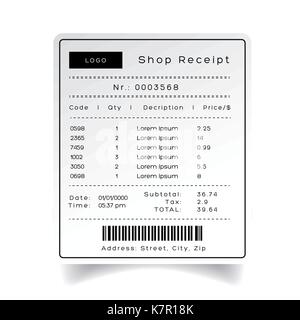 Shop Receipt template vector sticker Stock Vector Image & Art - Alamy