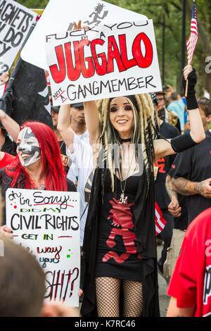 Juggalos (Insane Clown Posse fans) at an ICP concert at the Stock Photo ...