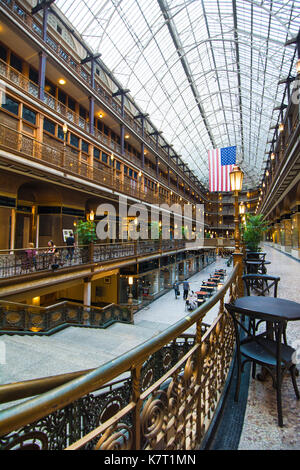 Historic Arcade in downtown Cleveland, Ohio is the first enclosed ...