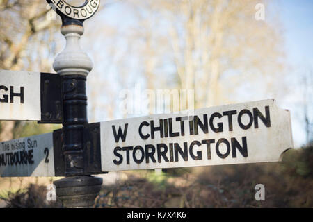 Village signs, Storrington, West Sussex, England, United Kingdom Stock ...